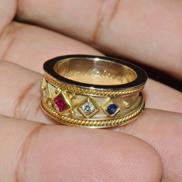 ExoticGoldJewelry | Jewelry | Gorgeous Natural Diamond Ruby Sapphire 8k ...